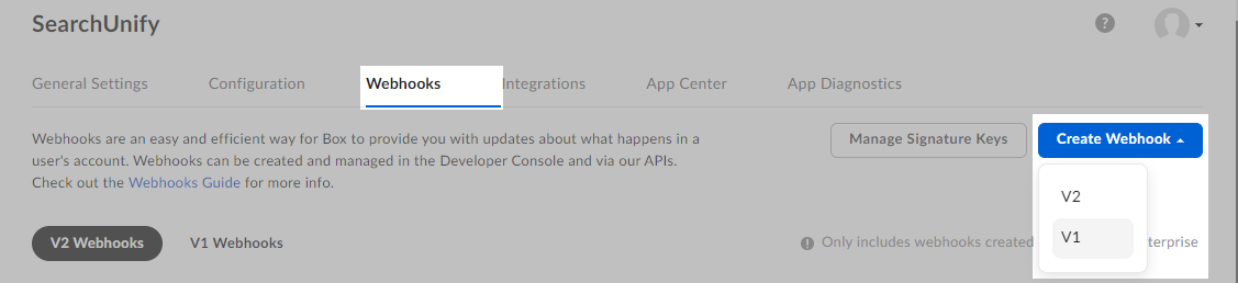 Creating a Webhook in Box for Event Subscription
